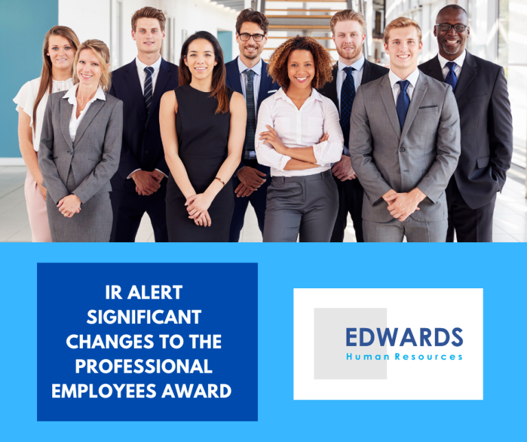 IR Alert - Significant Changes to the Professional Employees Award ...